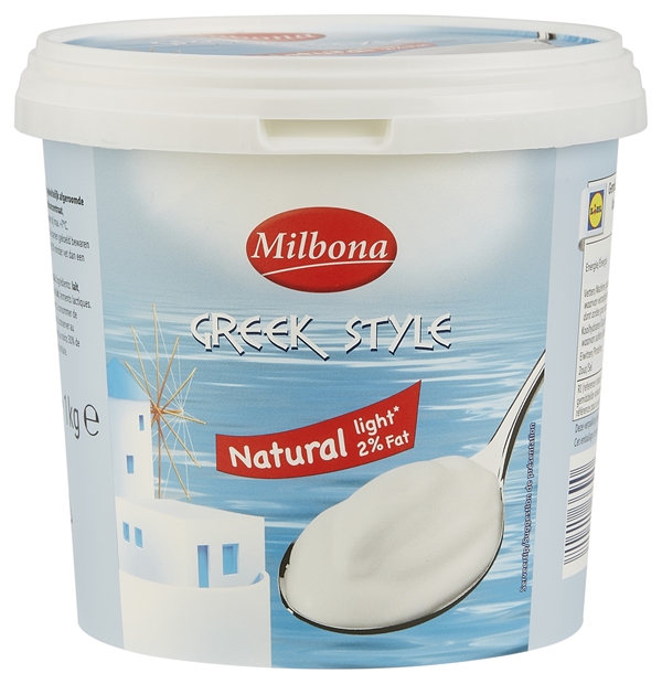MILBONA (LIDL) GREEK STYLE NATURAL LIGHT 2% FAT: test, prijzen en kenmerken