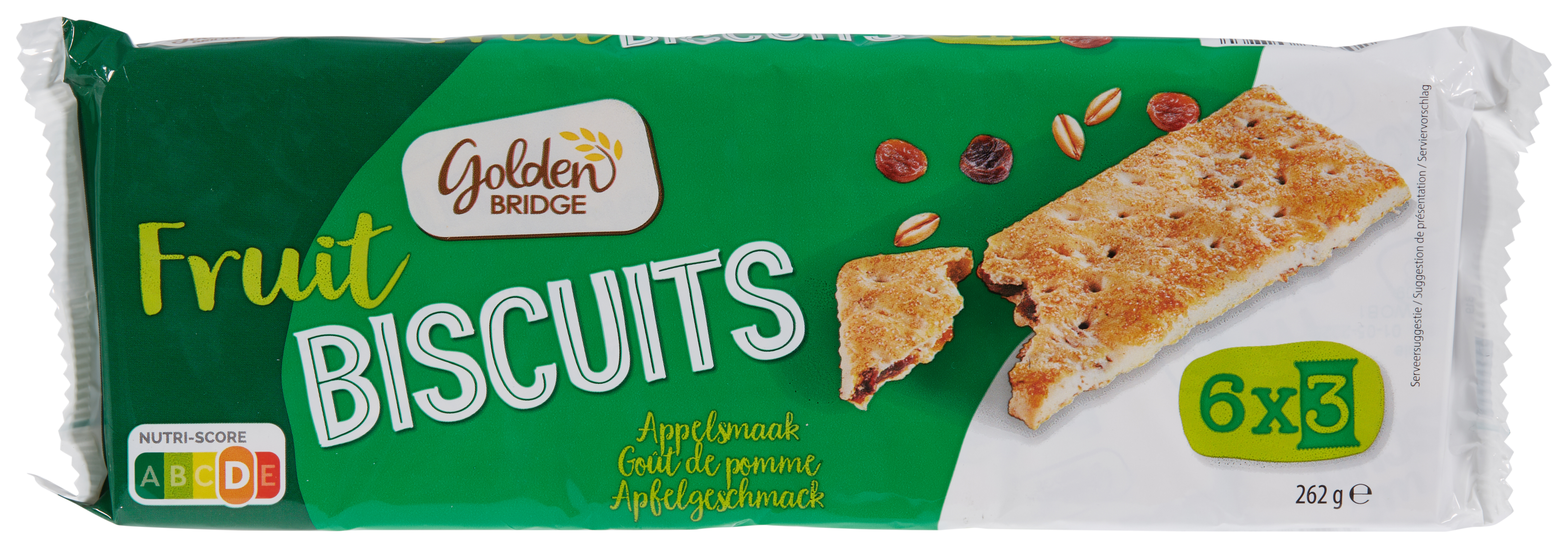 GOLDEN BRIDGE (ALDI) Fruit biscuits appelsmaak gezondheidsscore ...