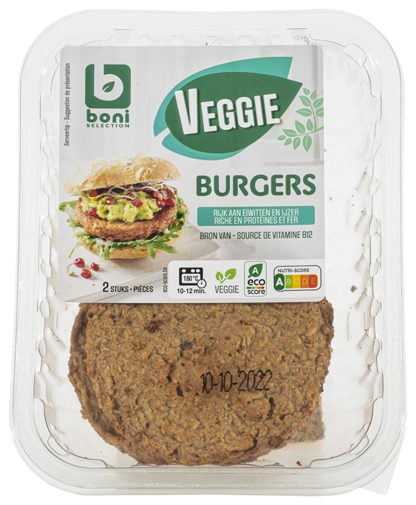 BONI SELECTION (COLRUYT) VEGGIE BURGERS test en review - Testaankoop gezond