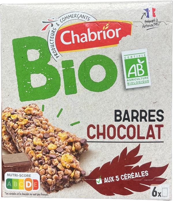 CHABRIOR BIO (INTERMARCHÉ) BARRES CHOCOLAT AUX 5 CÉRÉALES ...