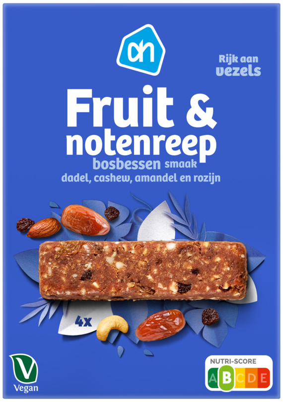ALBERT HEIJN FRUIT & NOTENREEP BOSBESSENSMAAK DADEL, CASHEW, AMANDEL EN ...